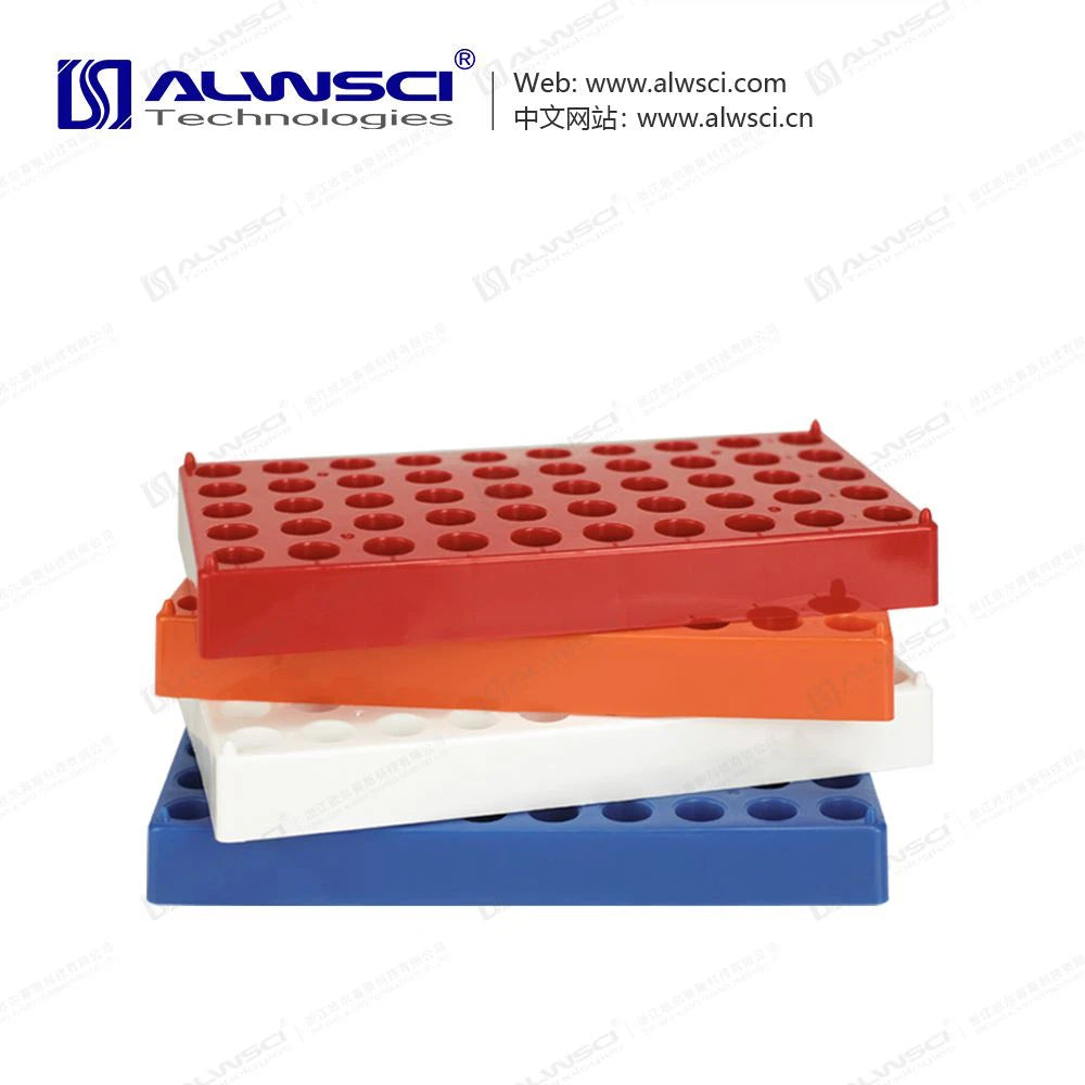 ALWSCI C0001819 PP Vial Rack 50 positions for 2ml Vials White colour ...