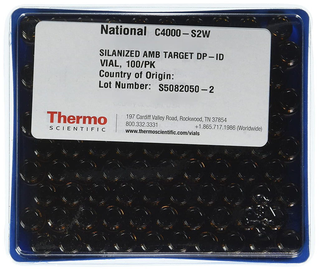 Thermo C4000-S2W 2ml Amber Glass Screw Thread Vials 9mm, ID patch ...